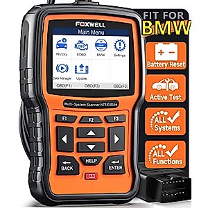 FOXWELL NT510 Elite OBD2 Scanner fit for BMW Full System Car Code Reader Diagnostic Tool with All Reset Services, Battery Registration ABS Bleed Airbag EPB Oil SAS TPS CKP Bidirectional Active Test