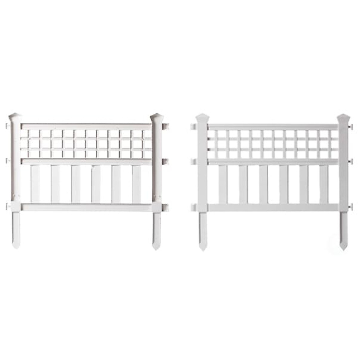 Gardenised Plastic Outdoor Decor Garden Flower Edger Fence, Border, Set of 4 Panels, White