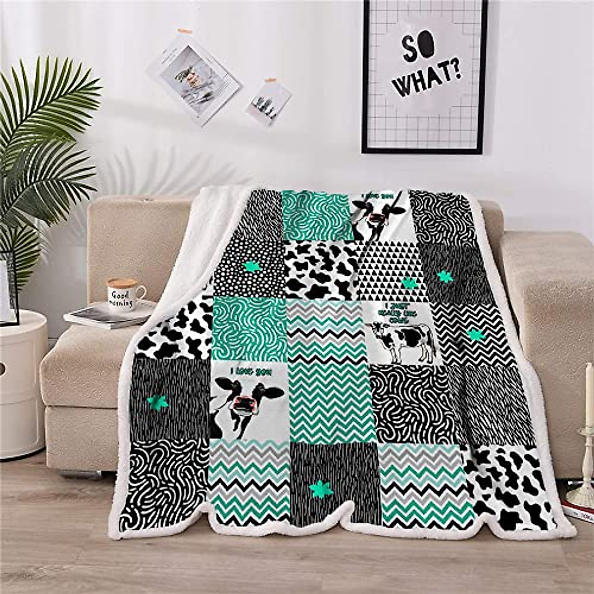 Cow Print Blanket Cow Decor Bedding Throw Blanket for Girl Women Christmas Valentine's Birthday Gifts Soft Cute Print Farm Animal Cow Blanket (50"x 60",cow3)