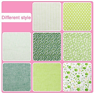 Create idea 8Pcs 50x50cm Green Field Patchwork Fat Quarters Quilting Quilting Prints Cotton Fabric Bundles Squares DIY Sewing Pastoral Style
