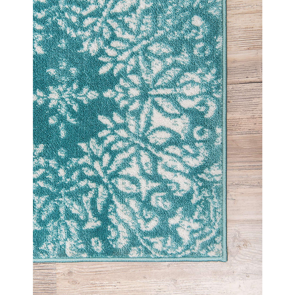 Unique Loom Sofia Collection Area Rug - Grand (2' x 6' 7" Runner, Turquoise/ Ivory)
