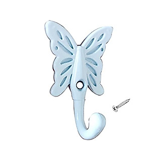 AOLZUNK 5 PCs White Color Butterfly Shaped Wall Hooks Wall Mounted Hanger for Hanging Towels Clothes Scarves Keys Bedroom Bathroom Kitchen Hat Coat