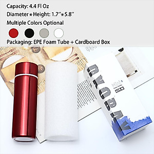 Dxobay Cute Slim Water Bottles, Mini Kids Water Bottle, Insulated Stainless Steel Water Bottles, Thermos Water Bottle with Vacuum Sealing & Double Wall Design(4.4 Oz, Red)