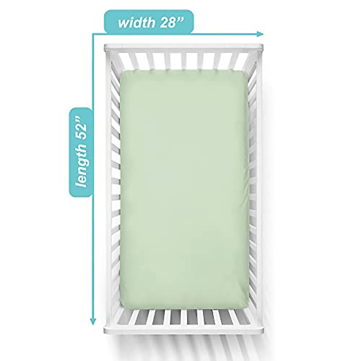 TL Care 100% Cotton Jersey Knit Fitted Crib Sheet for Standard Crib and Toddler Mattresses, Celery, 28 x 52, for Boys and Girls