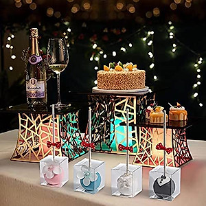 RomanticBaking 100 Pack 1 3/4" x 1 3/4" x 2" individul Single Cake Pop Box With Hole and RibbonSmall Gift Boxes Mini Plastic Boxes Treat Boxes Candy Boxes
