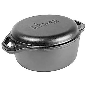 Lodge Cast Iron Chef Style 6-Quart Double Dutch Oven