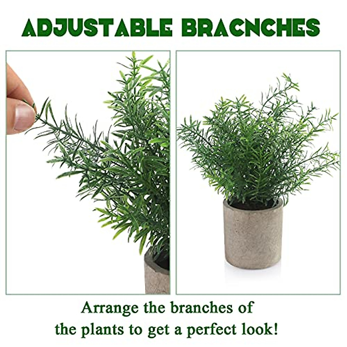 ALAGIRLS Small Fake Plants Set of 4 - Eucalyptus Rosemary Succulents Plants Artificial in Pots for Home Decor Indoor - Mini Faux Potted Plants for Bedroom Bathroom Living Room Desk Shelf Decoration