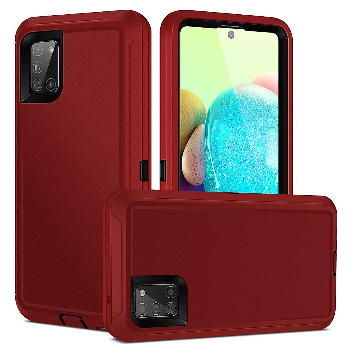 Jelanry for Samsung A71 5G Case Heavy Duty Protective Shell [Not for A71 5G UW SM-716V] Shockproof Sports Anti-Scratches Cover Non-Slip Bumper Hybrid Phone Cases for Samsung Galaxy A71 5G, Red/Black