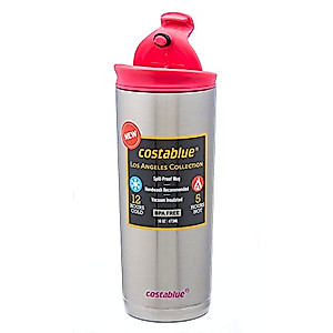 costablue Travel Coffee Mug - 16 Oz. Stainless Steel Insulated Coffee Mug, Leak Proof Tumbler w/Dishwasher Safe Lid, Double Wall Travel Coffee Cup, Reusable Insulated Tumbler for Hot & Cold Beverages