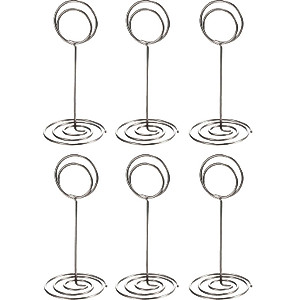 24 Pack Table Number Holder Wedding Table Name Card Holder Clips Picture Memo Note Photo Stand (Silver)