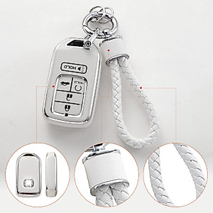 YO&YOYE for Honda Key Fob Cover with Keychain, Soft TPU Key Case Protection Fit for Accord Civic CRV Pilot Odyssey Smart Key Holder