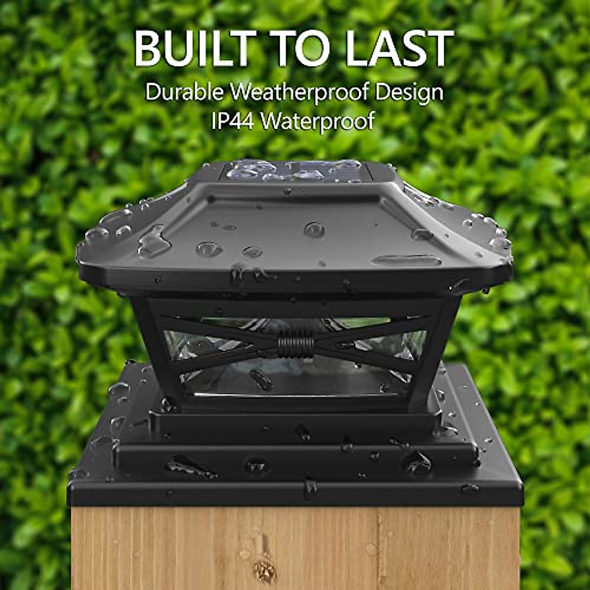 Davinci Lighting Renaissance Solar Outdoor Post Cap Lights - Includes Bases for 4x4 5x5 6x6 Posts - Bright LED Light - Slate Black (8 Pack)