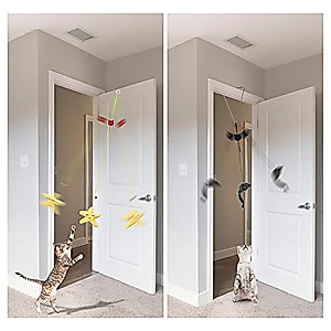 Cat Toys,Mice Toys for Indoor Cats,3 Pack Hanging Door Cat Toys with Tassel,Retractable Cat Toy with Rope Mouse Starfish Caterpillar,Interactive Cat Teaser Toy for Indoor Kitten Play Chase Exercise