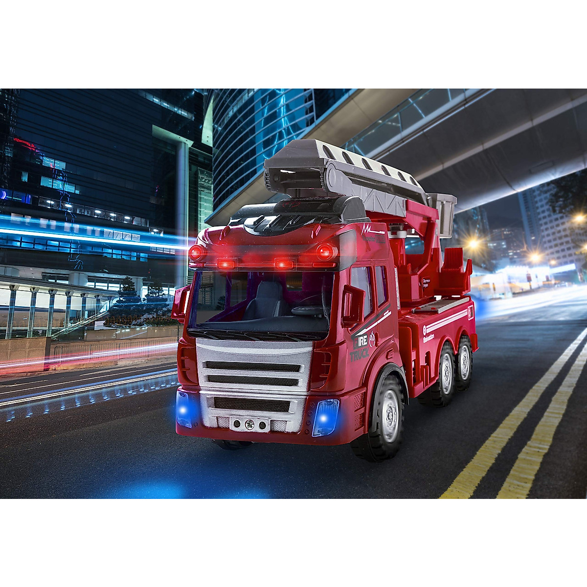 Advanced Play Fire Truck Toy Remote Control with Lights and Sounds Extending Rescue Ladder Fire Engine Toys for Boys and Girls Kids Toddlers Ages 3 and Up