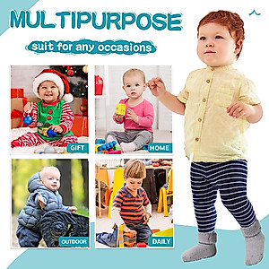 6 Pairs Baby Boy Girl Non Slip Socks Child Toddler Winter Thick Soft Wool Kids Warm Socks with Grips (Solid Color B, 1-3T)