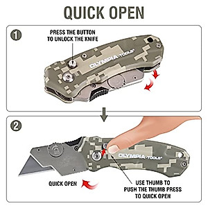 Olympia Tools 33-209 Design Folding Utility Knife, Digital Camo