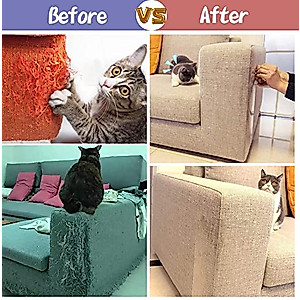 18 Pack Cat Scratch Furniture Protector,Large Size Anti Cat Deterrent Tape Protectors from Cats 6 Pack 17’’L 12’’W +6 Pack 17’’L 10’’W+6 Pack 17’’L 6’’W and 80pcs Twist Pins for Couch,Sofa,Door