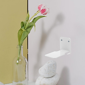 HOOTNEE 4pcs Invisible Bookshelf Wall Hanging Book Stand Bookshelfs Storage Shelves Book Shelves Storage Racks Wall-Mounted Book Holder Book Bracket Home Supplies Wrought Iron White