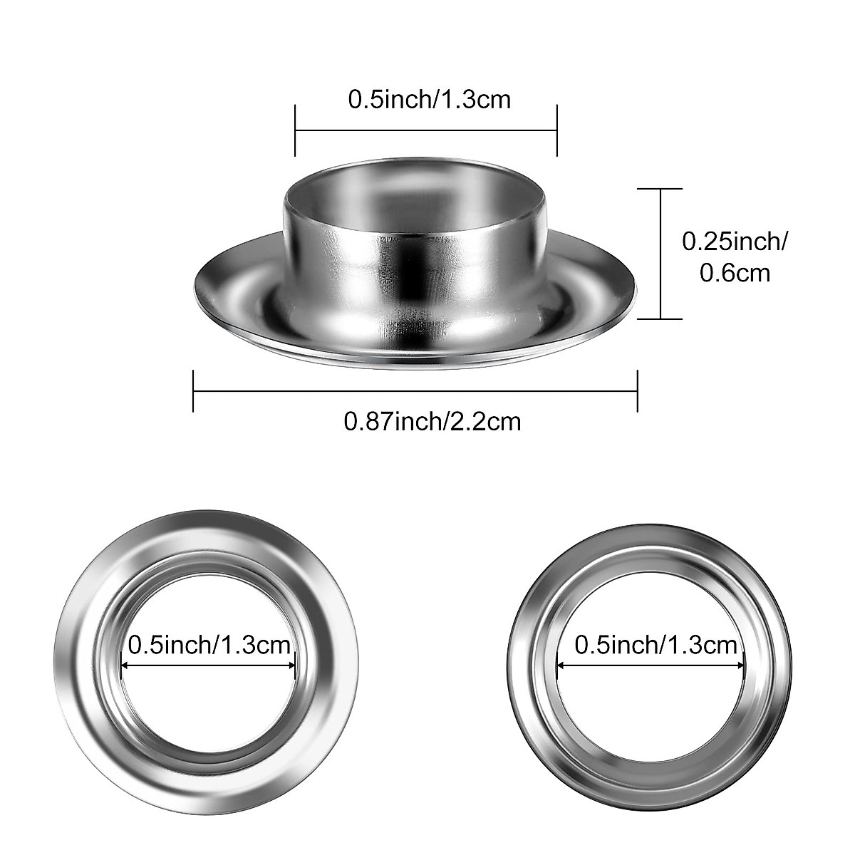 Grommet Tool Kit, Grommet Setting Tool and 100 Sets Grommets Eyelets with Storage Box (1/2 Inch Inside Diameter)