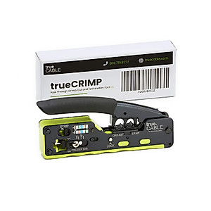 trueCABLE All-In-One Pass Through RJ45 Crimp Tool | Works with Cat5e, Cat6, Cat6A Ethernet RJ45 Connectors, Shielded & Unshielded Standard Modular Plugs | Ethernet Crimping Tool | RJ45 Crimper