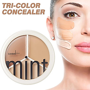 Tri-Color Concealer Make Up Concealer Foundation for Dark Skin Cover Spots Acne Marks Full Coverage Concealer Highlight Contours Waterproof Long Lasting Concealer Palette