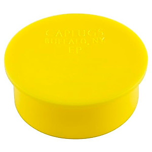 Caplugs EP-16 EP Series – Plastic Plug for Threaded Connectors, 20 Pack, Yellow LD-PE, Nominal Thread Size 1"-20 Flanged, Dust & Impact Protection, Fit Smooth Cylindrical Surfaces, Easy Removal