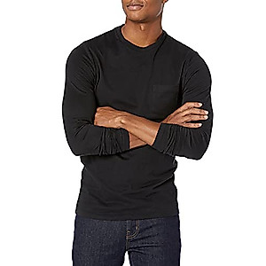 Amazon Essentials Men's Slim-Fit Long-Sleeve T-Shirt, Black, Large