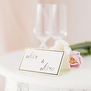 Dohia Place Cards Small Tent Cards with Gold Foil Border Paper Name Place Cards for Table Setting for Weddings Banquets Birthday Events Dinner Parties Cards D1-XWZK