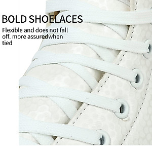 KYIS High-top Roller Skates for Women, Classic Four Wheels Roller Skates with PU Leather Solid Colored Snakeskin Pattern (White with Light,9)