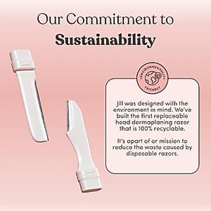 Jill Dermaplane Razor Trial Kit for Women | Facial Hair Removal Dermaplaning Kit Includes 1 Shave Wand, 2 Dermaplane Razors & Cleaning Cloth | Magic Spray Not Included | Supplies for 1 Shave