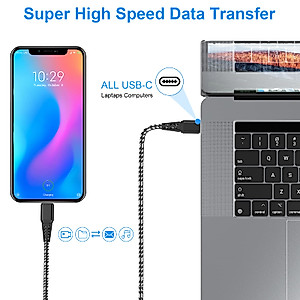 Super Long iPhone 12 Charger Cable 16Ft/5M USB-C to Lightning Cable Fast Charging iPhone Cable Nylon Lightning Cord for iPhone 12 11 Pro Max/X//8, Pad 8th 2020, AirPods Pro