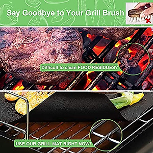 NEWKITCHEN Grill Mats for Outdoor Grill, Set of 6 Nonstick Grill Mat Reusable and Easy to Clean - Works on Gas, Charcoal, Electric Grill and More - 15.75 x 13 Inch