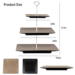Lucky Will Square Tiered Serving Dishes for Kitchen Restaurant Serving Platters for Pasta Salad Gourmet Food