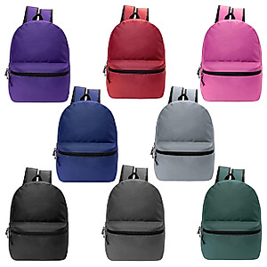 Moda West 24 Pack - 17 Inch Wholesale Basic Bulk Backpacks in Assorted Prints - Case of Bookbags