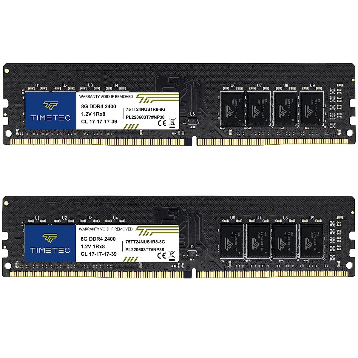 Timetec 16GB KIT(2x8GB) DDR4 2400MHz PC4-19200 Non-ECC Unbuffered 1.2V CL17 1Rx8 Single Rank 288 Pin UDIMM Desktop PC Computer Memory RAM Module Upgrade (16GB KIT(2x8GB))