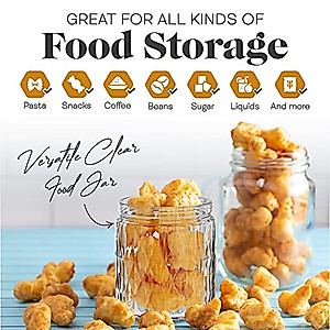 Amici Home Desmond Glass Canister | Dry Food Storage Container with Airtight Copper Lid | Clear Glass Jar for Kitchen & Pantry Organization | Small, 32 Oz