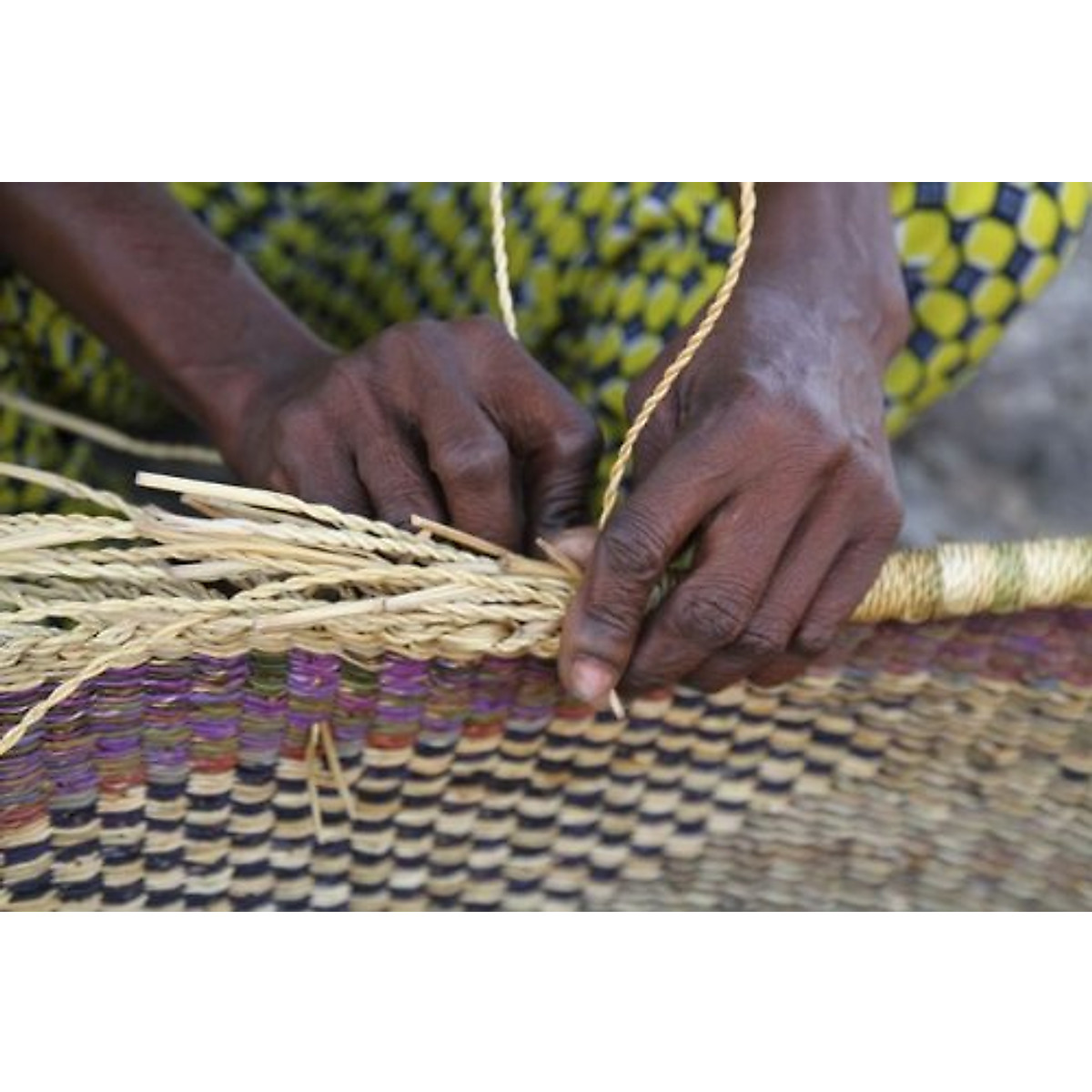 Fair Trade Ghana Bolga African Dye-Free Fully Shaped Market Basket 14-16" Across, 20267, Made in Bolga, Ghana, West Africa Exclusively for: Fair Trade Gifts and Home Decor