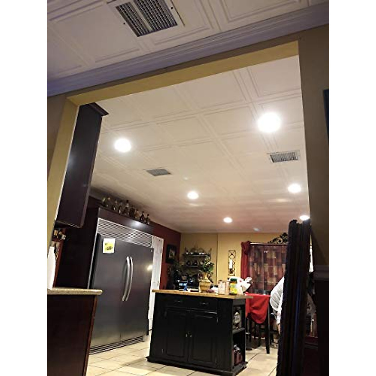 A La Maison Ceilings R24 Line Art Foam Glue-up Ceiling Tile (128 sq. ft./Case), Pack of 48, Plain White