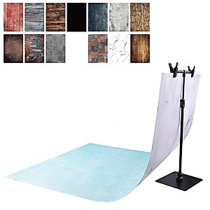 Food Photography Backdrops with Stand | 7PCS 14Patterns 22x34in | Product Photography Background Paper | Table Photography Backdrops