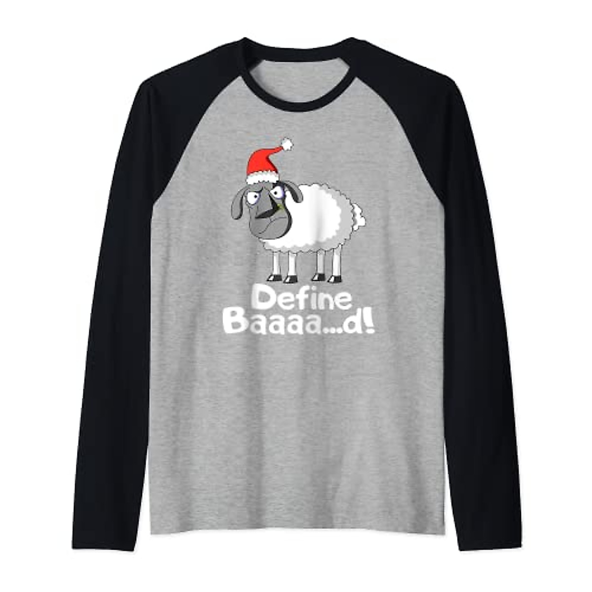 Define Bad Sheep Lover Farmer Christmas Stocking Stuffer Raglan Baseball Tee