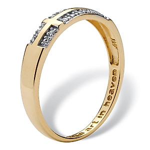 PalmBeach Yellow Gold-plated Sterling Silver Genuine Diamond Accent Sideways Cross Ring Sizes 6-16 Size 9