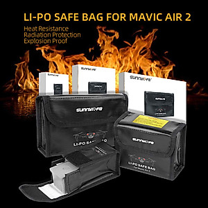 Battery Safe Bag Case for DJI Mavic Air 2/Air 2S Explosion Fire Proof Lipo Battery Safe Protective Storage Bag (for 3 Batteries)
