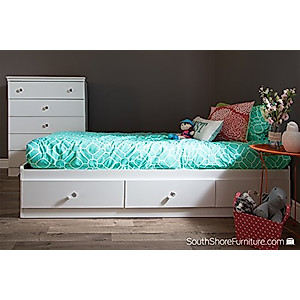 South Shore Crystal Bookcase Headboard, Twin, Pure White