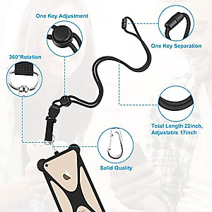 Arctiiro Cell Phone Lanyard 2PCS, Universal Phone Lanyard Holder Silicone Neck Strap Crossbody Pocket Phone Lanyard Compatible with Most Smartphones