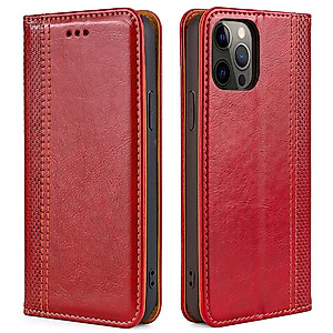 Fansipro Wallet Folio Case for Oppo Reno 2 Z, Premium PU Leather Slim Fit Cover for Reno 2 Z, 1 Card Slot, Unique Design, Red