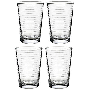 Yumchikel Juice Glasses 7 oz. Set Of 4 Glass Cups - Drinking Beverage Tumblers for Soda, Water, Milk, Coke, and Spirits, Durable and Dishwasher Safe Heavy Bottom Juice Glassware-For Home and Bars