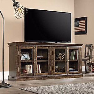 Sauder Barrister Lane Storage Credenza, for TVs up to 70", Iron Oak finish