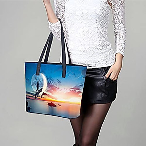 Womens Handbag Dolphins Leather Tote Bag Top Handle Satchel Bags For Lady