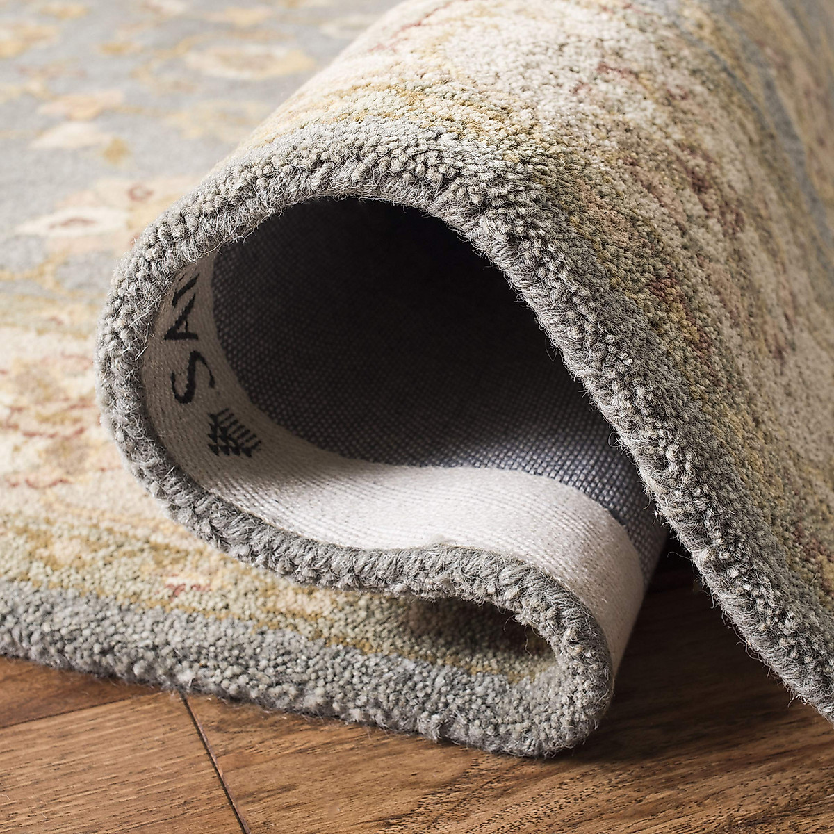 SAFAVIEH Antiquity Collection 3' x 5' Blue / Beige AT312A Handmade Traditional Oriental Premium Wool Area Rug