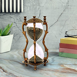 PORTHO Sand Timer Hourglass| 10 Minutes, Short time Alarm| Unique Gift on Wedding, Anniversary, Birthday, Christmas, Graduation| Gift for Valentines, Her/Him, Kids (Dome Shaped Antique Sandtimer)
